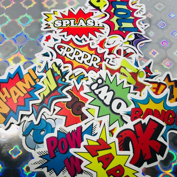 Wall Decor | Splat Action Bubble Comic Book Vibes Contrast Sticker ...